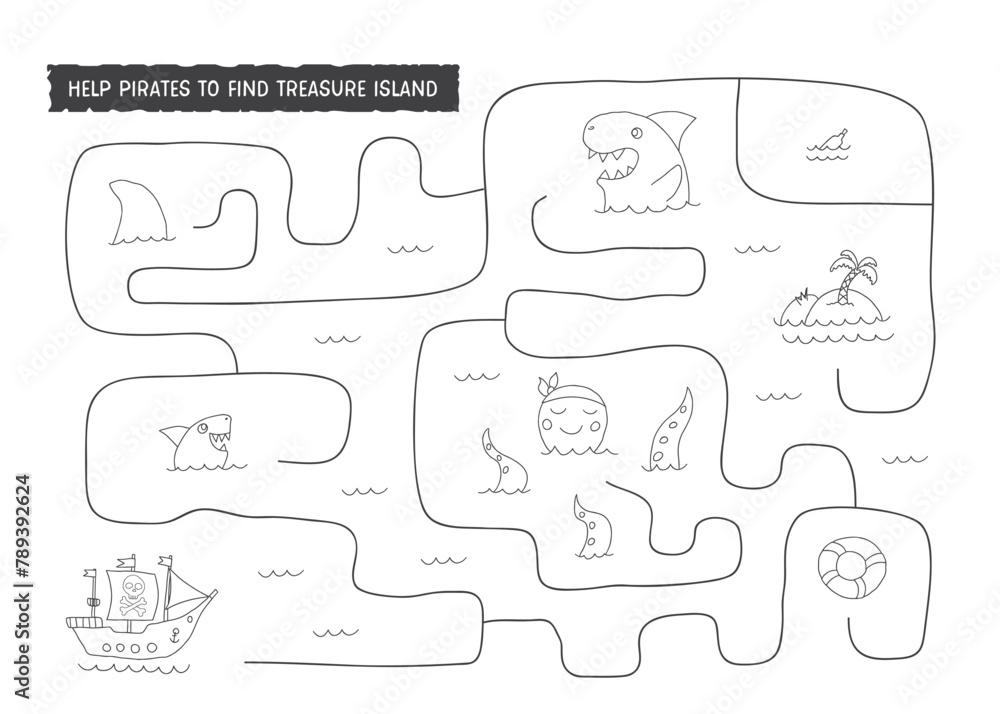 Labyrinth, Maze game for children. Logical puzzle for kids. Quest to ...