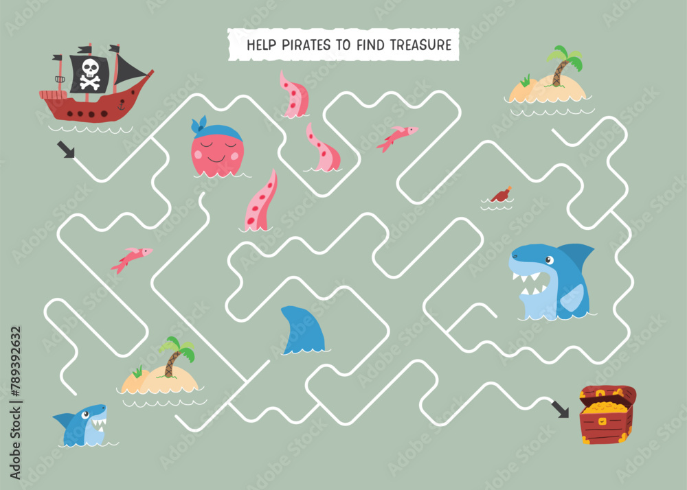 Labyrinth, Maze game for children. Logical puzzle for kids. Quest to ...