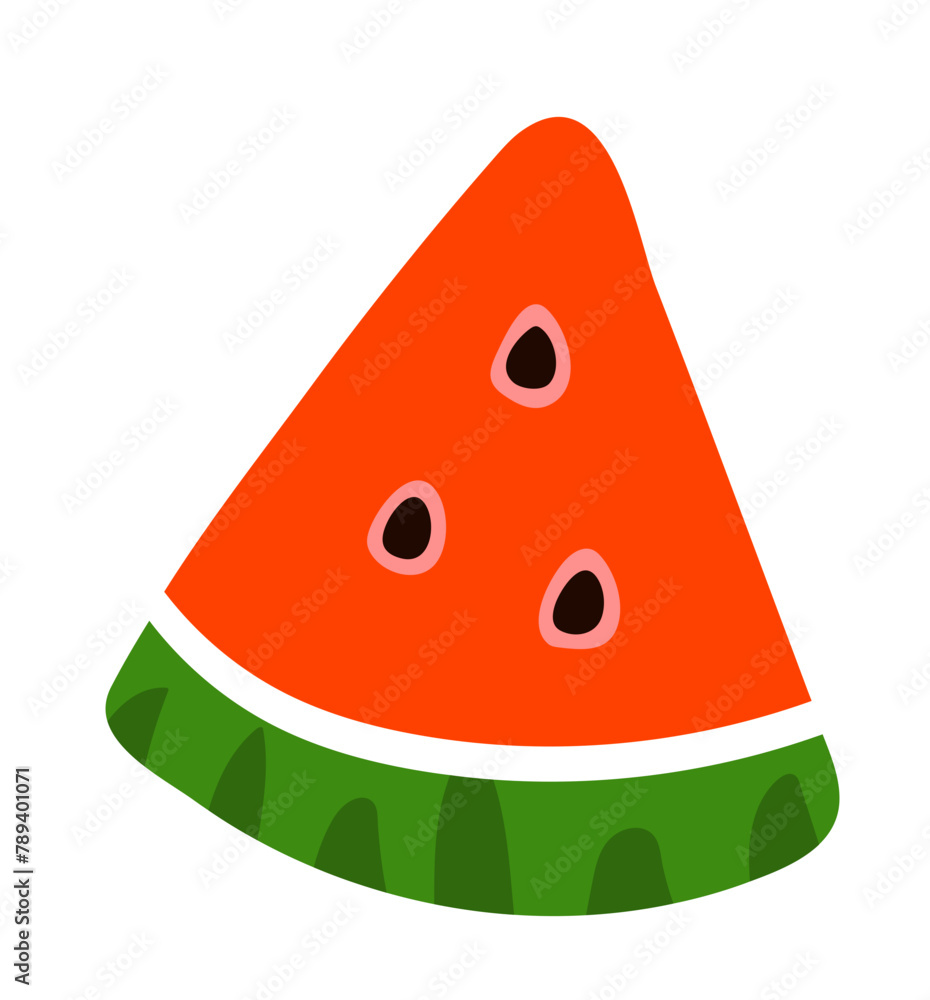 Cute watermelon slice with seeds isolated on transparent background ...