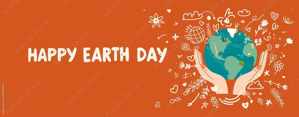 Happy earth day. Make every day Earth Day. Poster - a composition of ...
