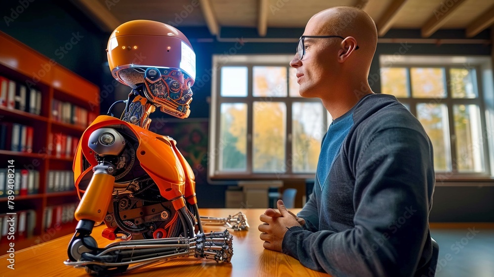 The professor, a holographic projection, debates the nature of reality ...