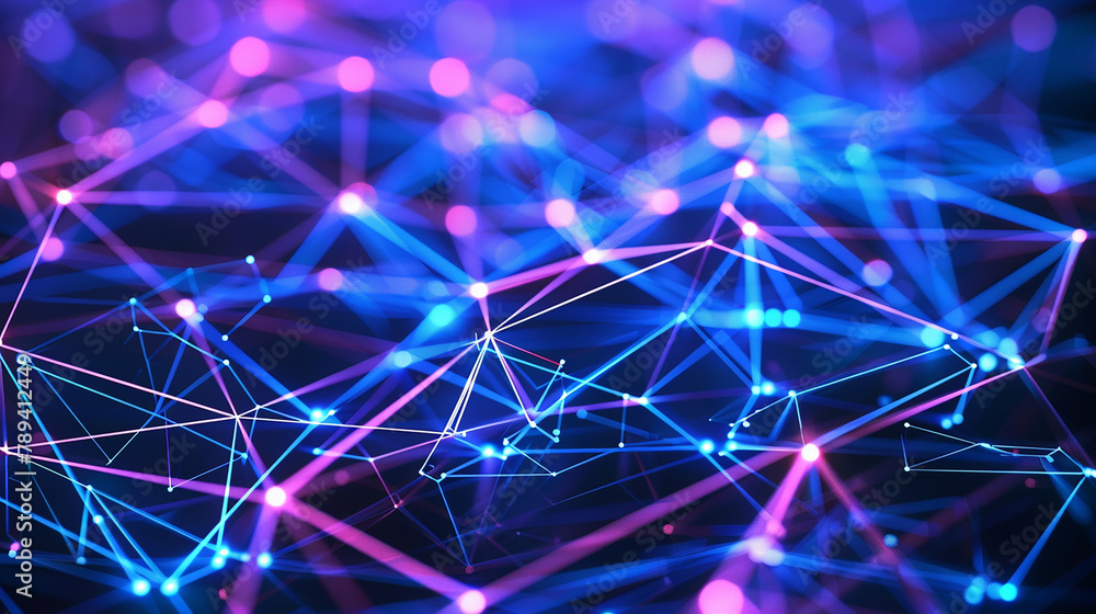 This portrayal showcases interconnecting lines and dots in shades of ...