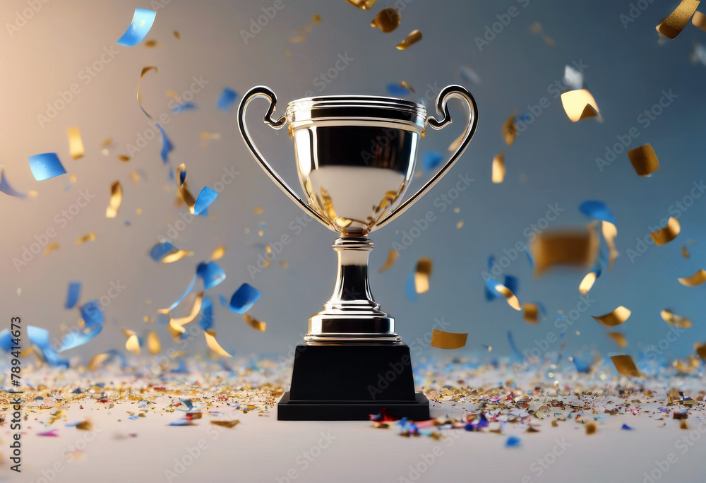 Cup rendering minimal 3d confetti Trophy Winner confetti reward award ...