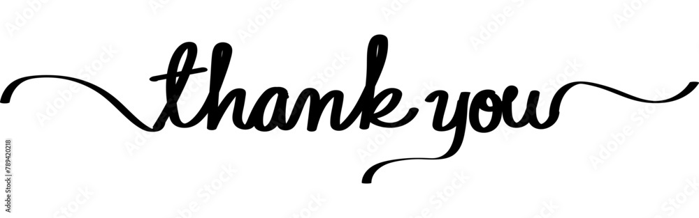 Vector illustration of Hand written Thank you calligraphy on ...