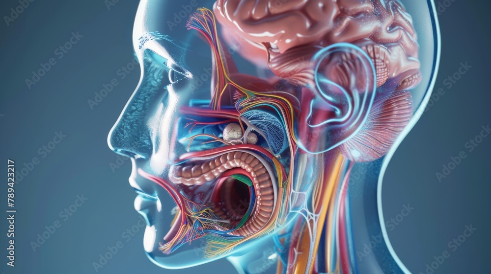 This is a detailed illustration of the anatomy of the human ear ...