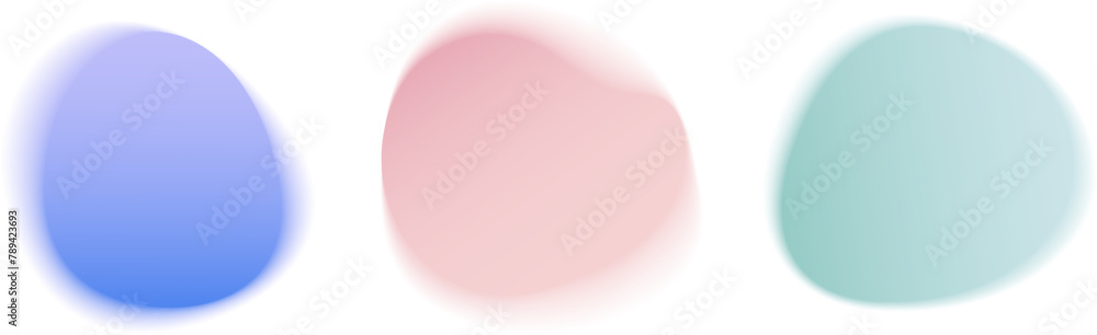 Blur gradient blob shapes set vector illustration. Gradation soft color ...