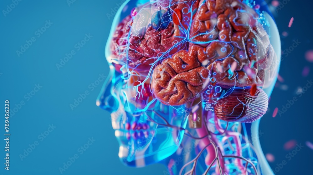 History of the study of human anatomy. A creative image of the human ...