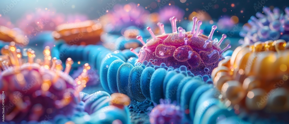 Cell structure, cross section, detailed colorful anatomy of animal and ...