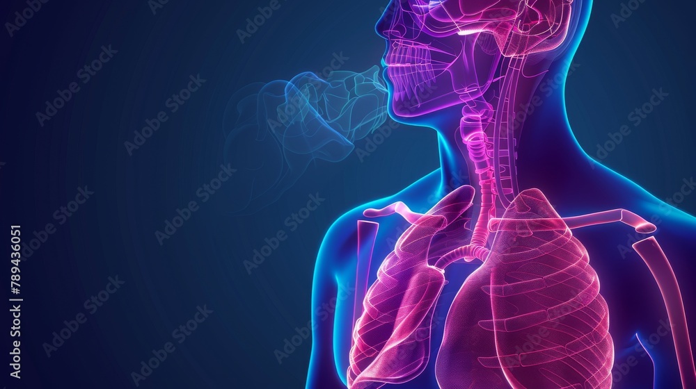 Respiratory System Diagram Chart for Medical Education. Modern image ...