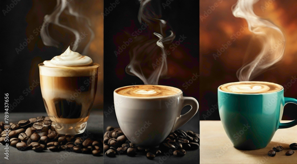 cup background in which there is a painting of the wavered background ...