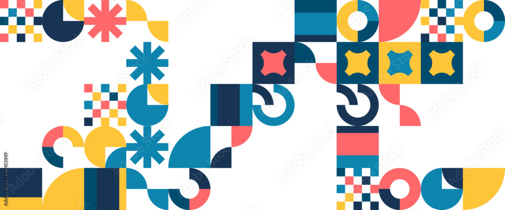 Colorful modern vector abstract geometric banner with circles ...