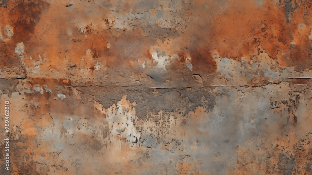 Abstract texture of rusted metal surface with corroded patterns and ...