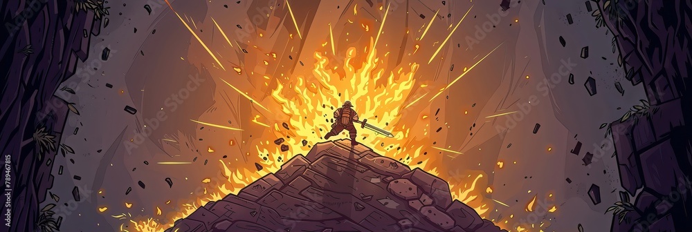 A firefighter battles a raging inferno, their bravery mirroring the ...