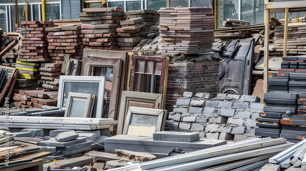 Photo & Art Print urban mining zero waste, sorted piles of construction ...