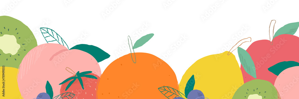 Png transparent background mixed fruits corner border Stock ...