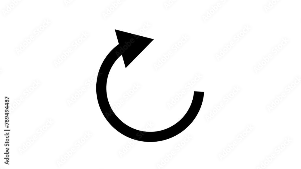 Black reload arrow rotating, circular refresh icon, loop, animation on ...