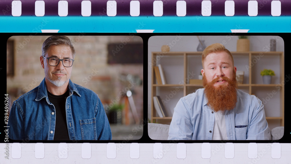 35mm Film Video Interview Display. Split Multi Screen. Stock Template ...