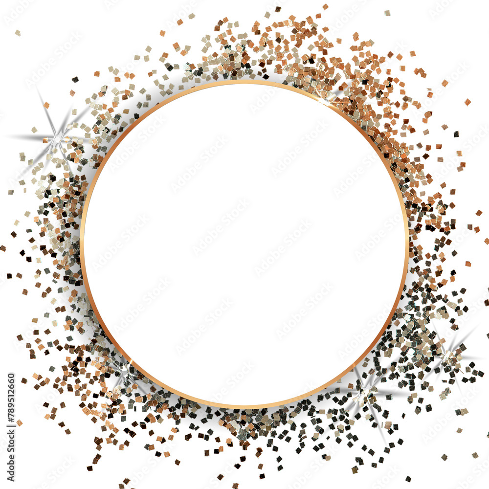 Gold confetti gold frame png badge transparent background Stock ...