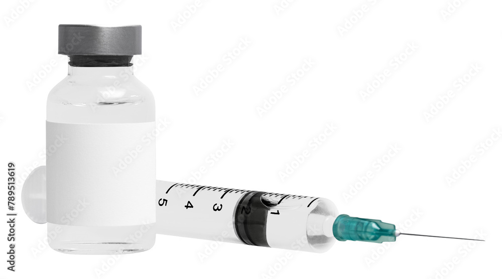 Poster Vaccine vial mockup png with a needle syringe – Wall Art | UkPosters