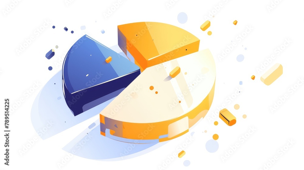 A dynamic 2d image featuring a circle with a carved sector depicting a ...