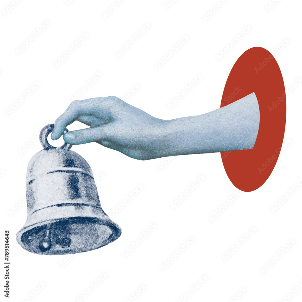 Hand ringing bell png sticker, social media remix, transparent ...