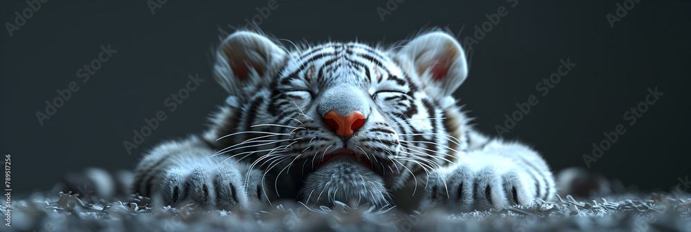Character 3D White Tiger Cheerful Smiling, A photograph of a white ...