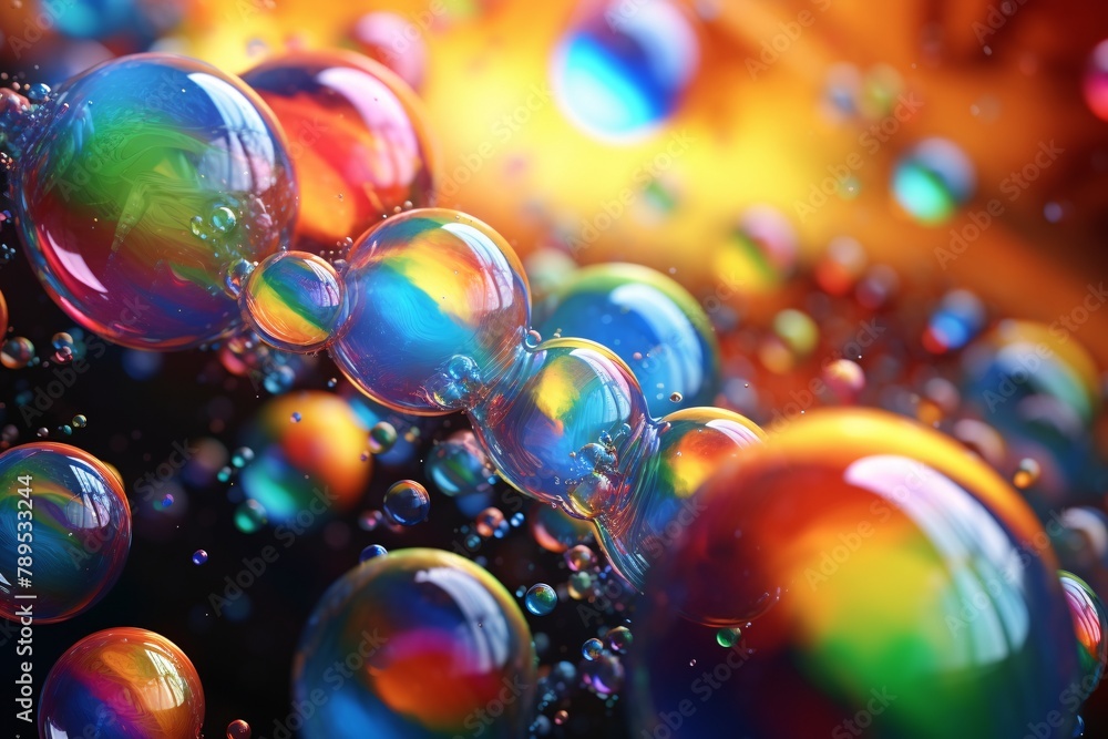 3D Fluid Balls Wallpaper, Reflective Spheres Wallpaper, Colorful Fluid ...