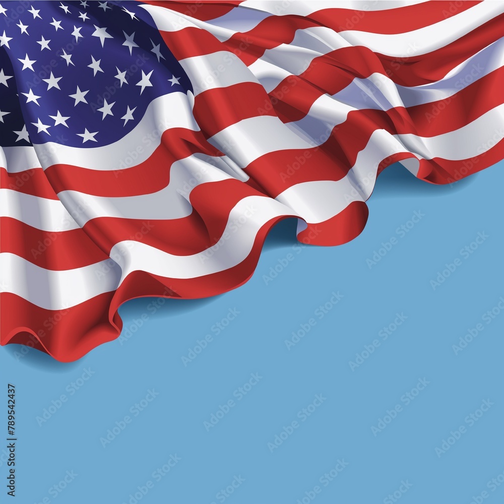 American nation banner with text space and the flag of the country ...
