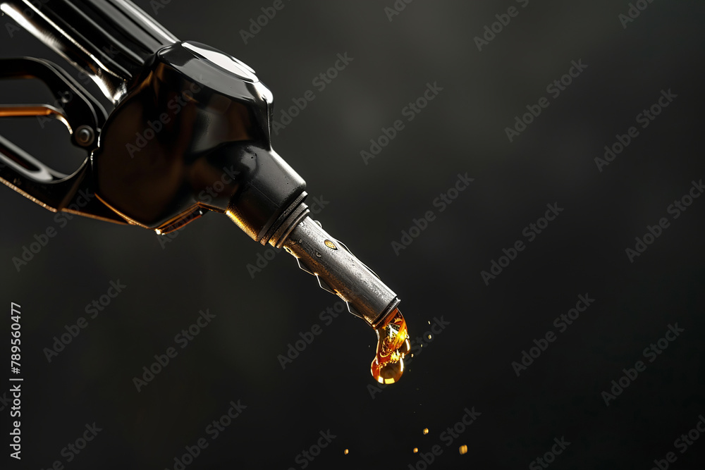 Black injector of gasoline, diesel, and gas injectors on a black ...