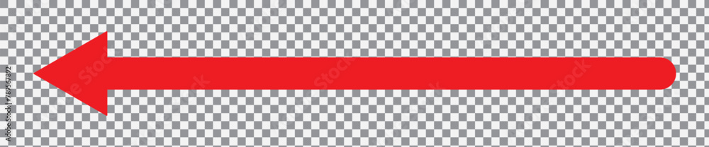 Horizontal dual long straight arrow signs. Red pointer, direction ...