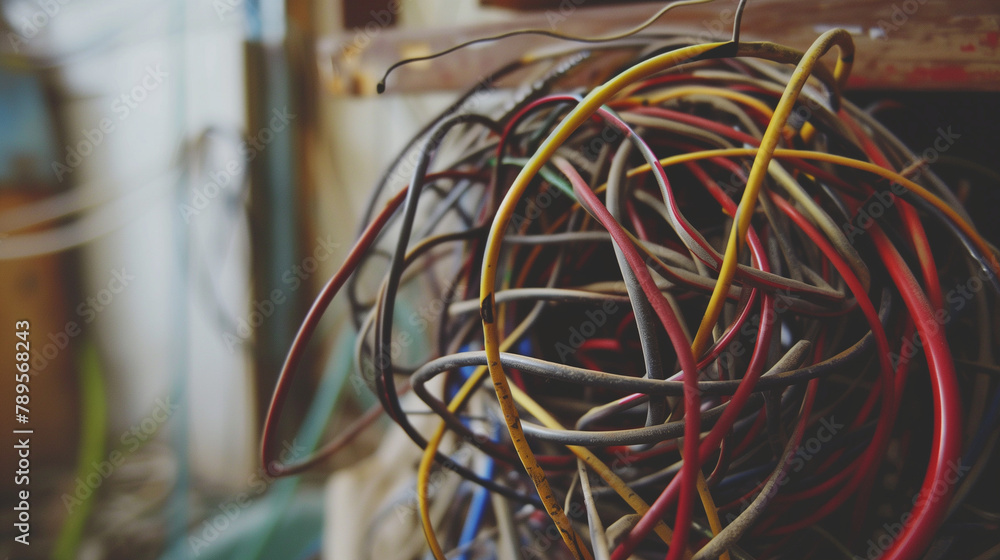 Wired Workspace, Cable Arrangement on the Table,Tabletop Tech,Organized ...