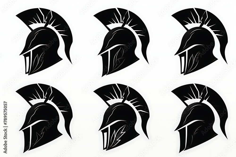 Spartan helmet silhouette. Spartan Helmet full face silhouettes with ...