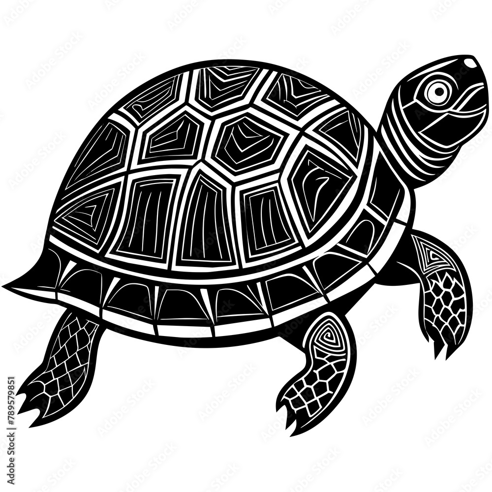 eastern box turtle silhouette vector illustration Stock Vector | Adobe ...