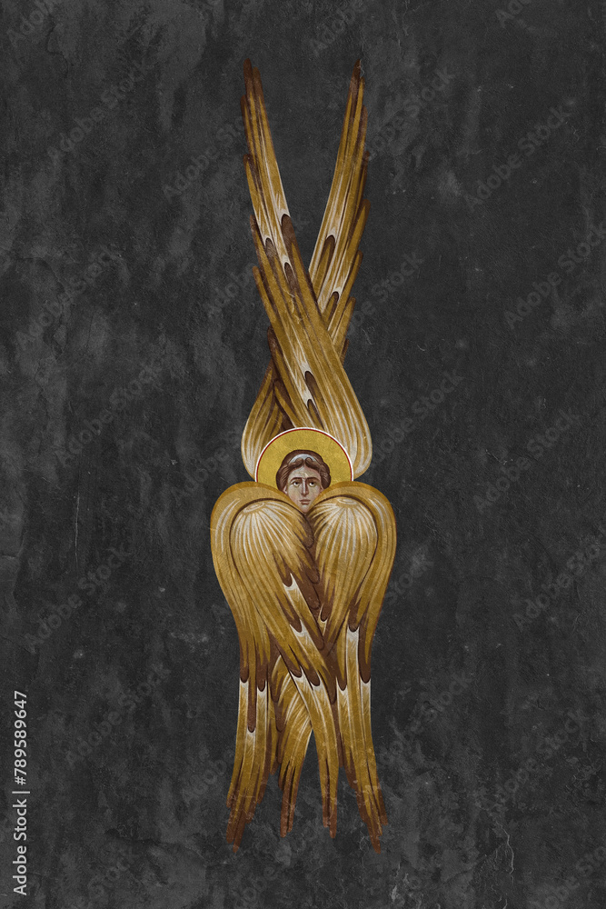 Christian traditional image of the Seraphim. Religious illustration on ...