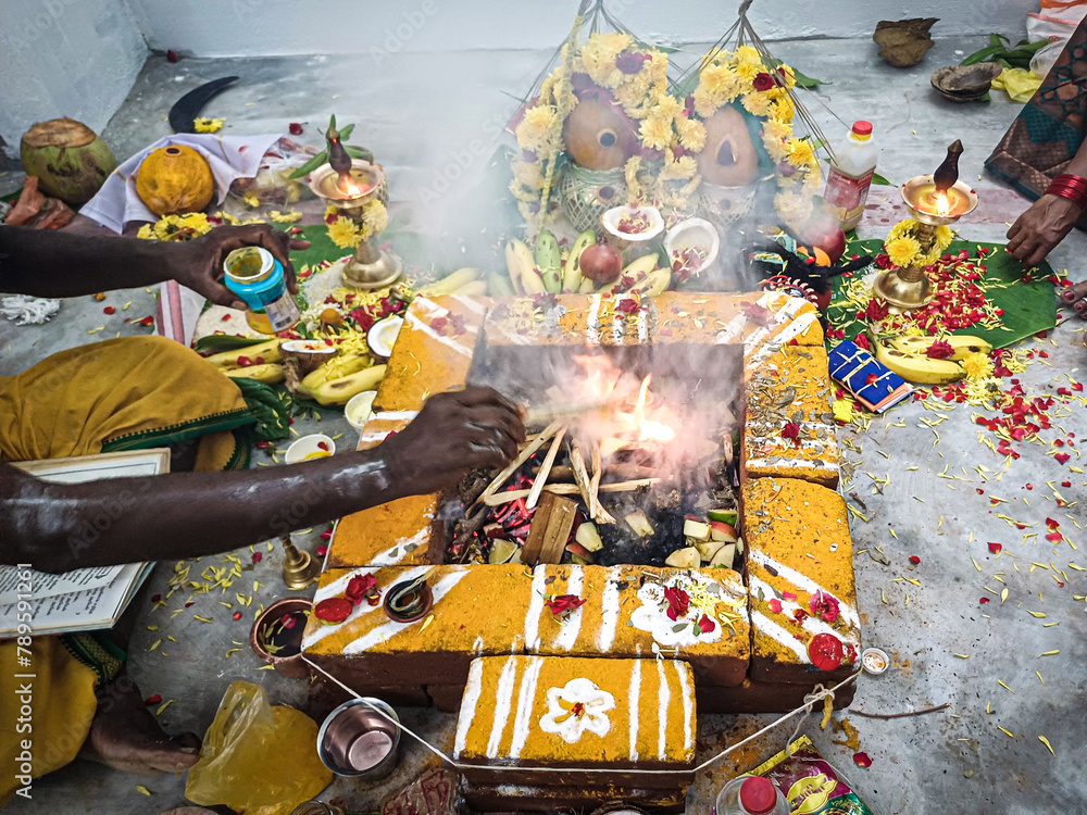 Ganapathy homam - a Hindu ritual performed with fire to please Lord ...