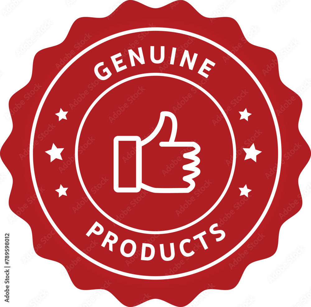 Genuine Products sign, Genuine product badge, Golden Premium Seal ...
