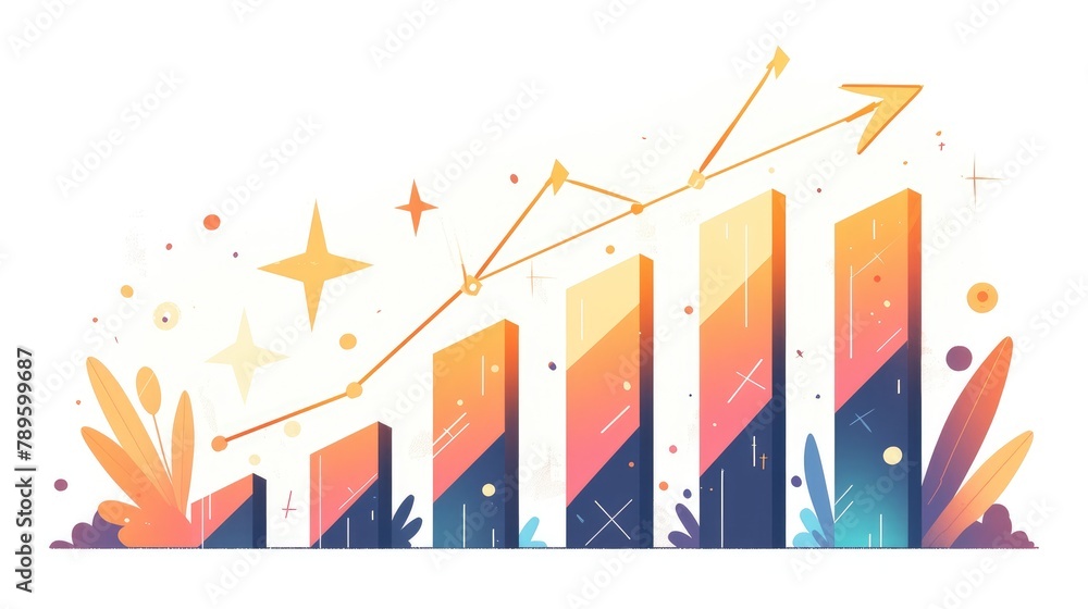 Elevate your design with a dynamic comic style bar graph icon that is ...
