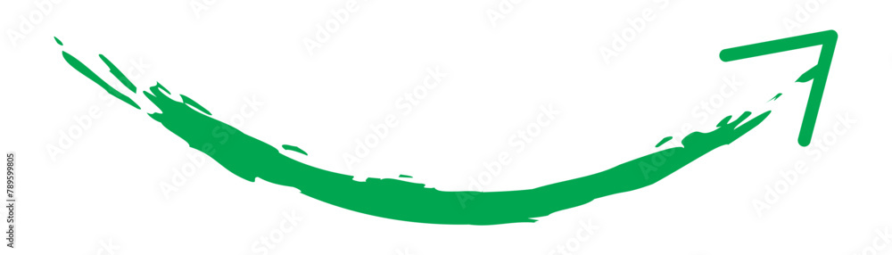 Brush stroke arrows. Rough paintbrush marks different shapes, messy ...