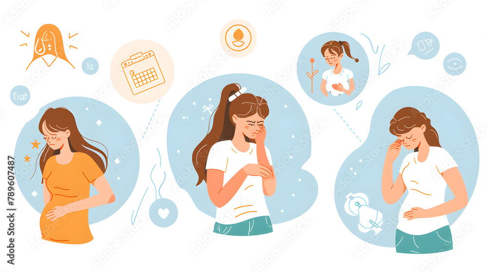 Visual Infographic of Early Pregnancy Signs and Symptoms ภาพถ่ายสต็อก ...