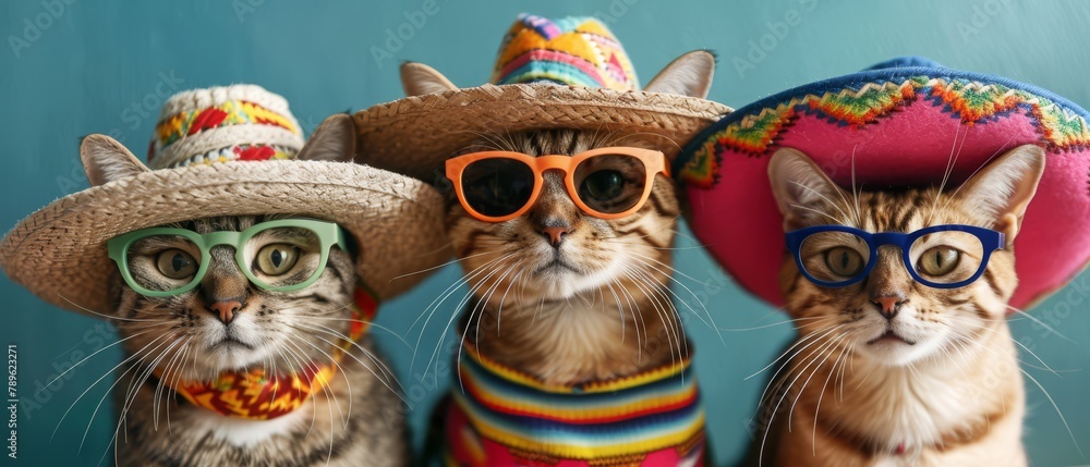 Festive mexican cat. Mexico independence. Cinco de mayo holiday ...