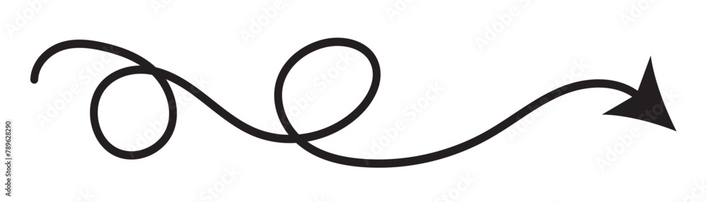 linear hand drawn arrow icon. Funny vector black and white arrow icon ...