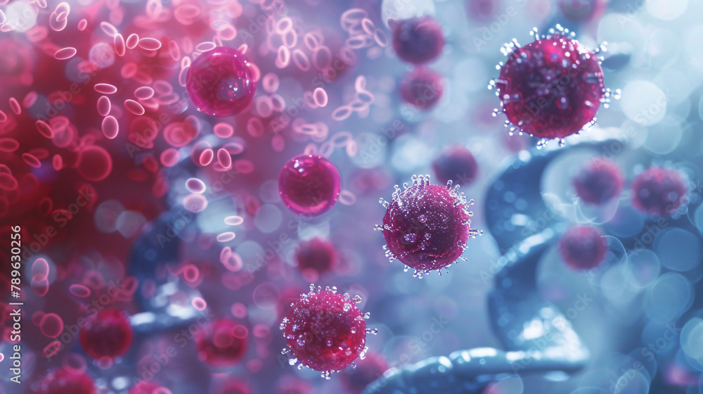 3d rendered illustration of blood cells, illustration, blue, cell ...