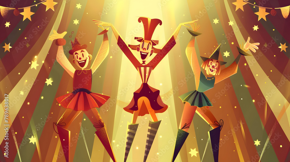 Vibrant Circus Show Posters: A Spectacle of Clowns, Acrobats, Jesters ...