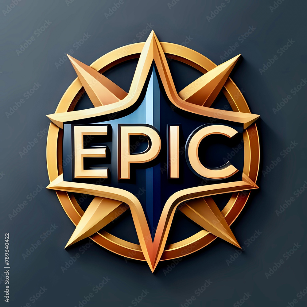 Epic 3d Logo, gold star symbol Stock Illustration | Adobe Stock