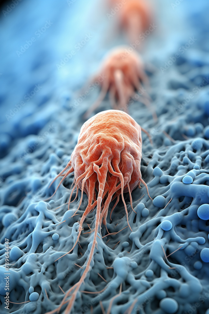 Highresolution microscopic view of both Demodex folliculorum and ...