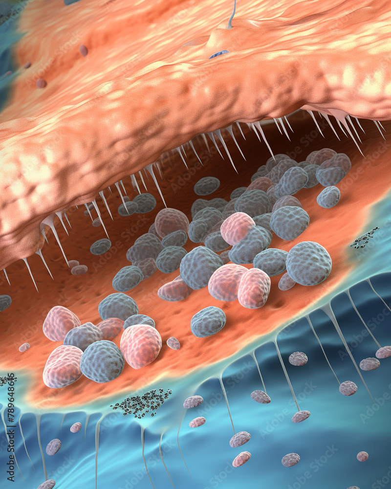Scientific illustration showing a crosssection of skin with Demodex ...