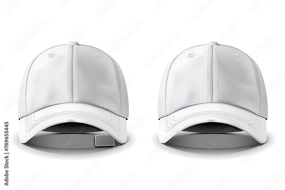 Realistic baseball cap. Realistic back front and side view white ...