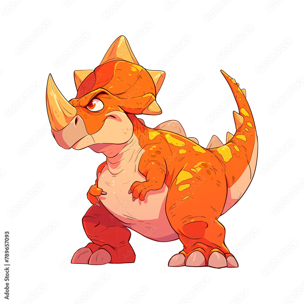 Triceratops isolated on transparent background. Dinosaur character ...