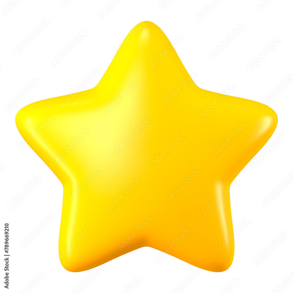 3D star png clipart, ranking symbol on transparent background Stock ...
