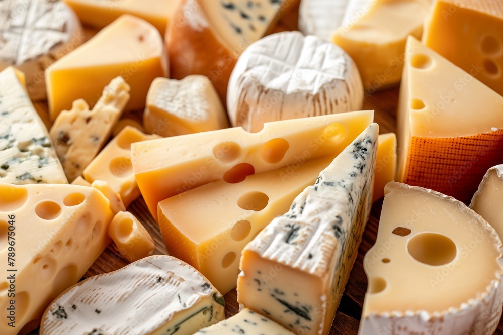 various types of cheese closeup, cheese background, cheese closeup ...